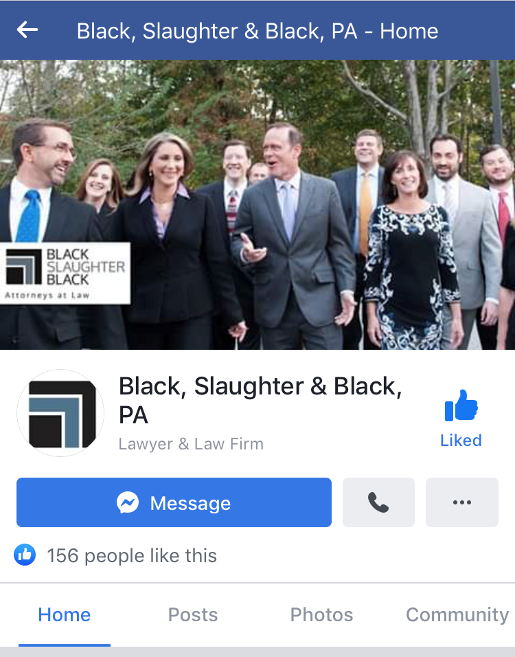 New Firm Facebook Page - Law Firm Carolinas